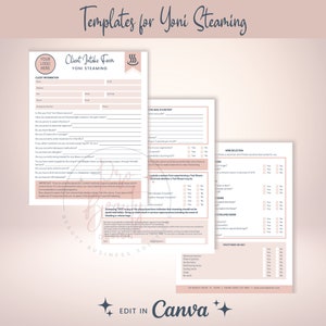 Yoni Steam Client Intake and Consent Forms, Editable Vaginal Steaming ...