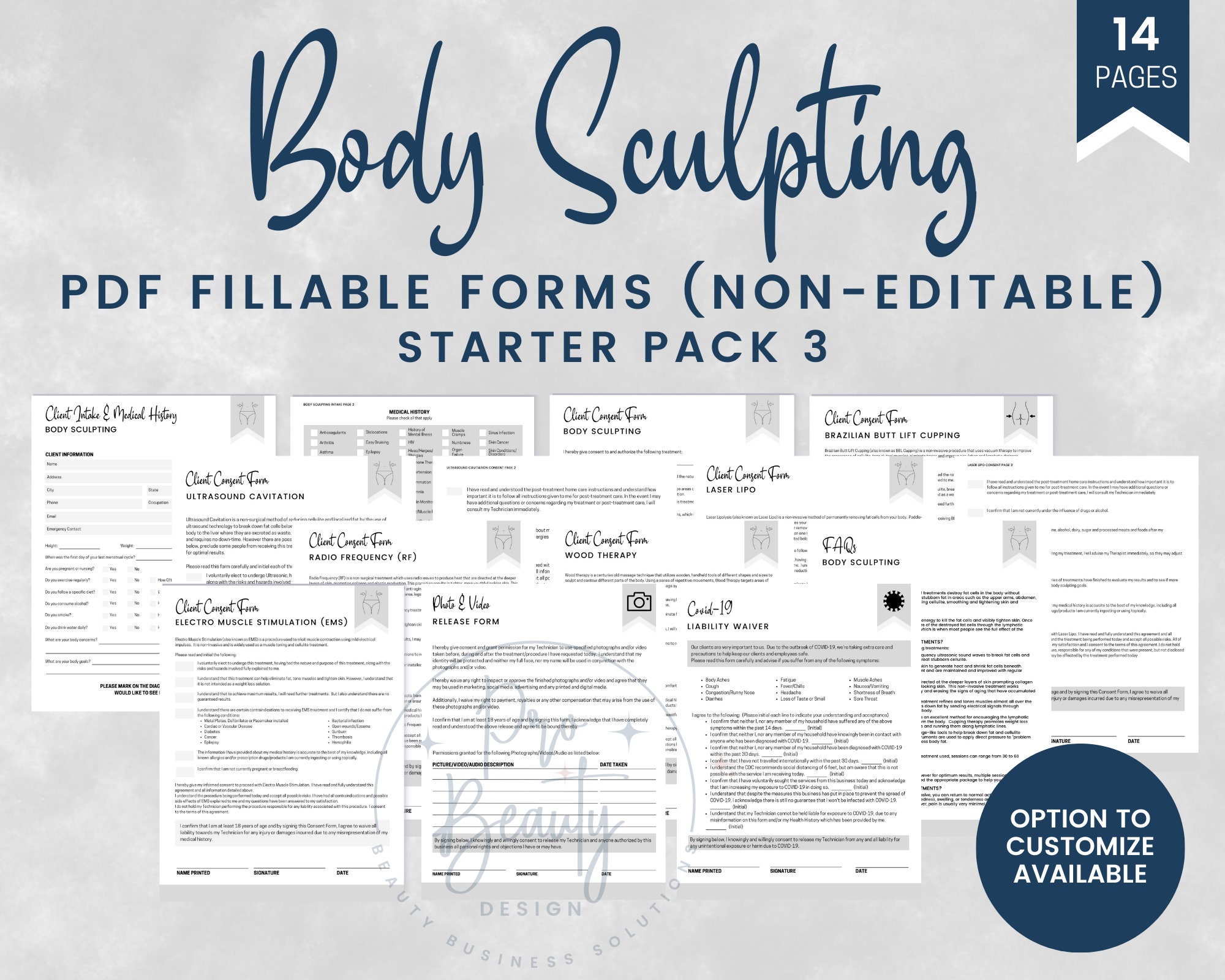 Body Sculpting Fillable Business Forms, Clickable Pdfs, Body Contouring ...