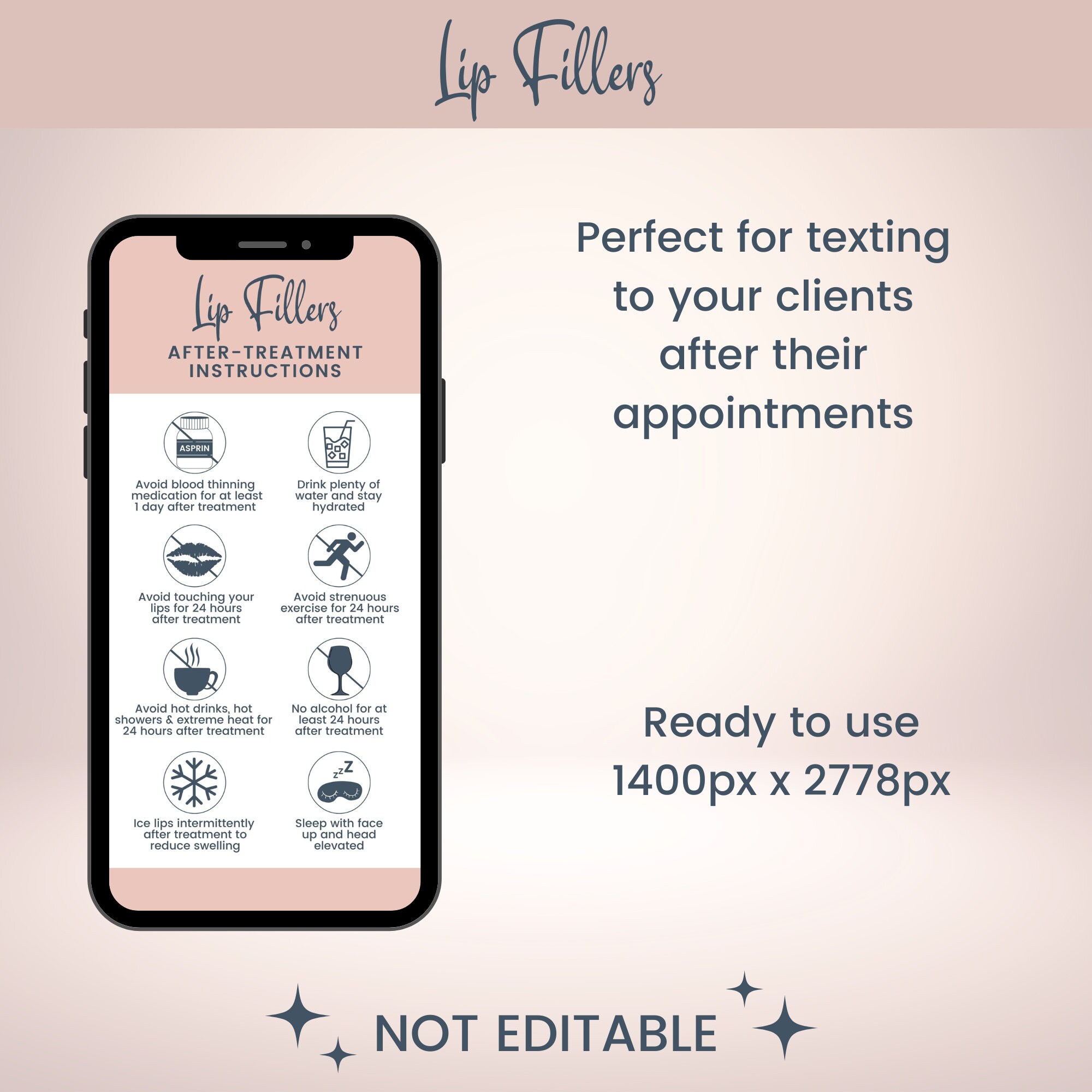 Digital Lip Fillers Precare and Aftercare, Textable Lip Filler Images ...