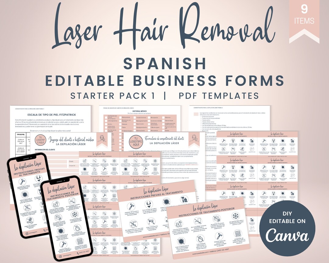 SPANISH Laser Hair Removal Intake, Consent Form With Fitzpatrick Scale ...