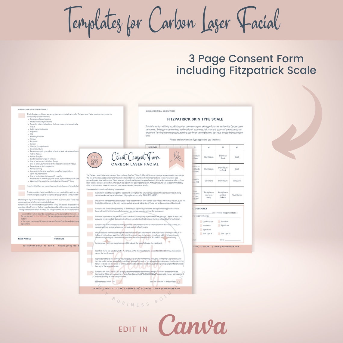 Carbon Laser Facial Business Forms, Editable China Doll Facial Forms ...
