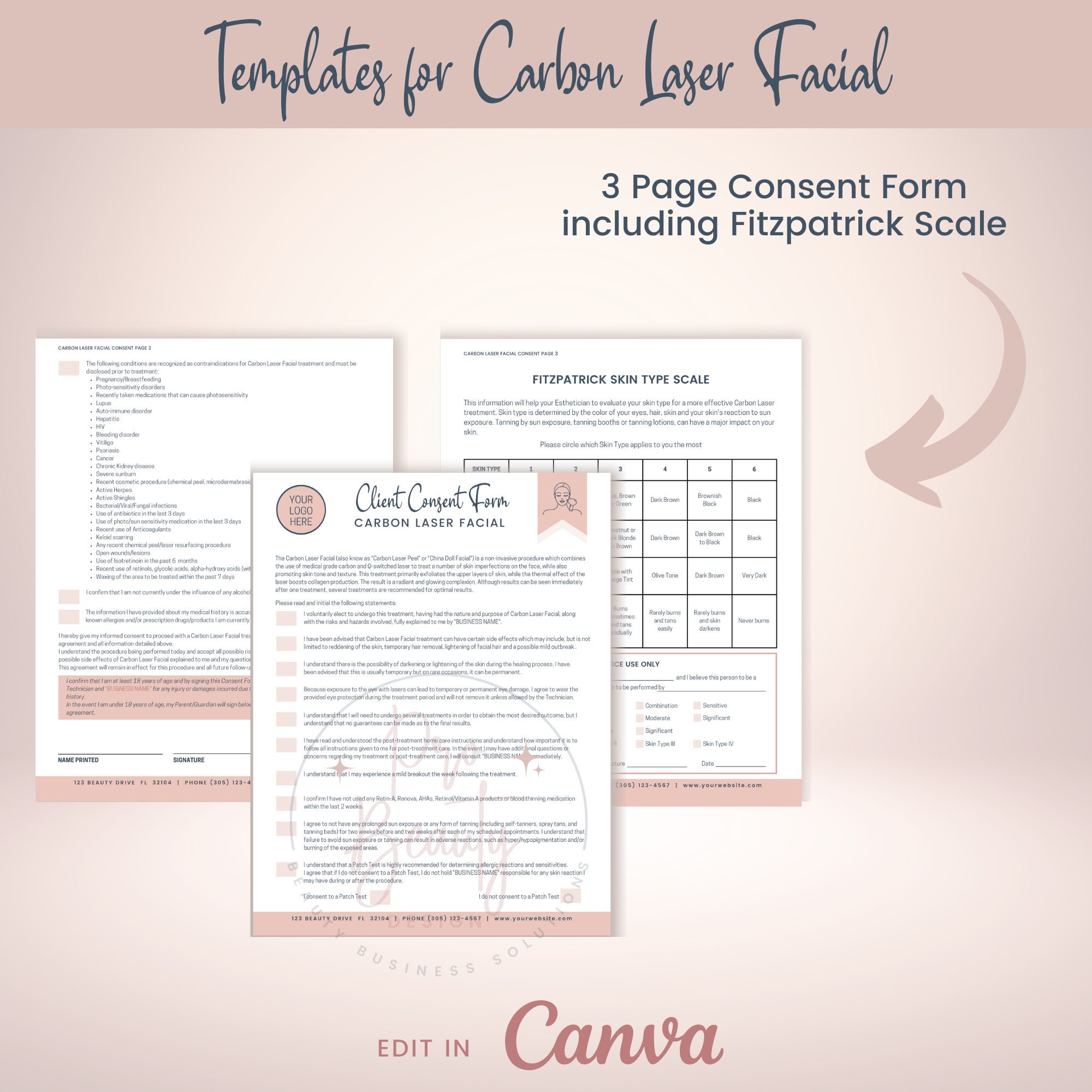 Carbon Laser Facial Business Forms, Editable China Doll Facial Forms ...