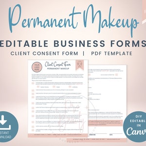 Editable Permanent Makeup Client Consent Form - Etsy