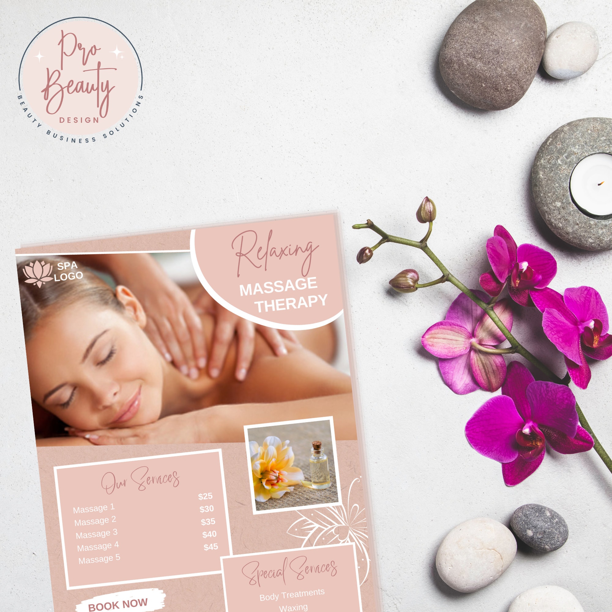 Editable Massage Therapy Flyer Pack, Printable Massage Flyers A4 and A5 ...