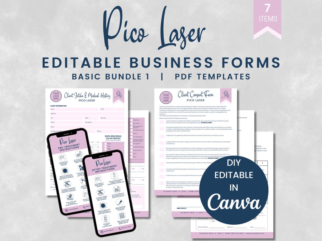 Pico Laser Business Forms, Editable Consent Form With Fitzpatrick Scale ...