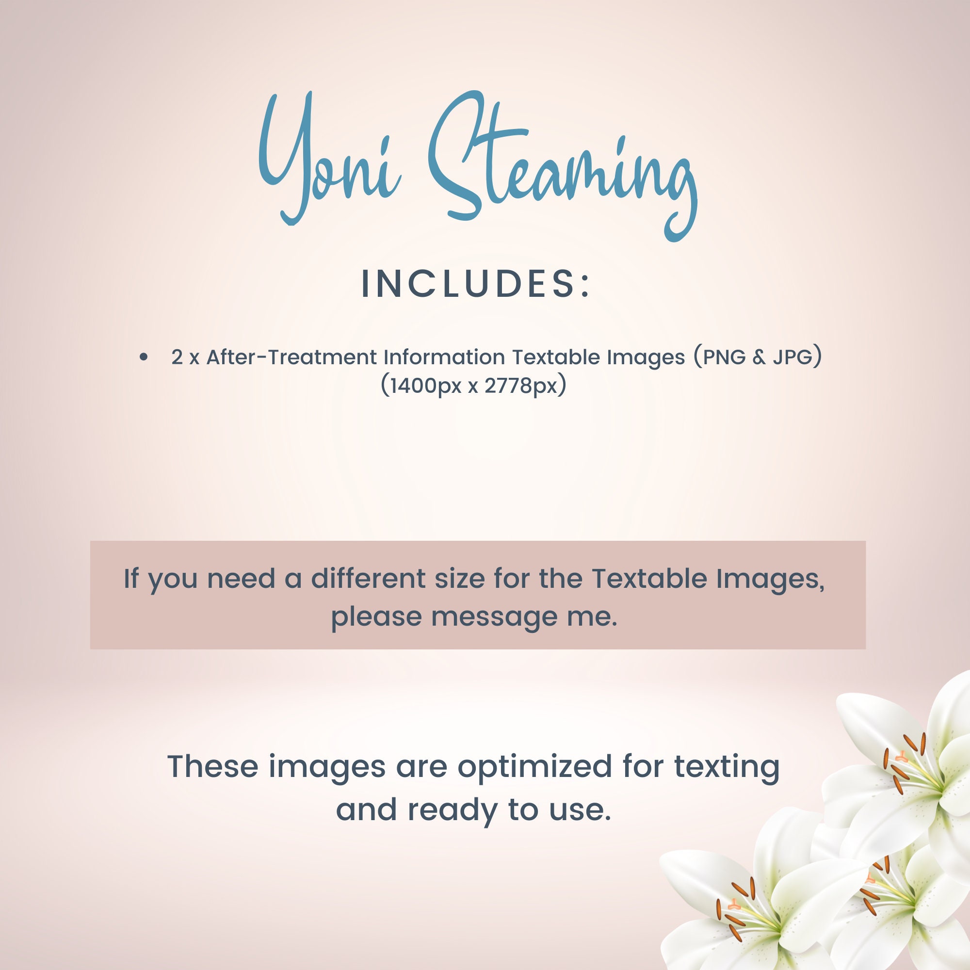 Yoni Steaming Textable Infocard, Editable V Steam Card for Estheticians ...