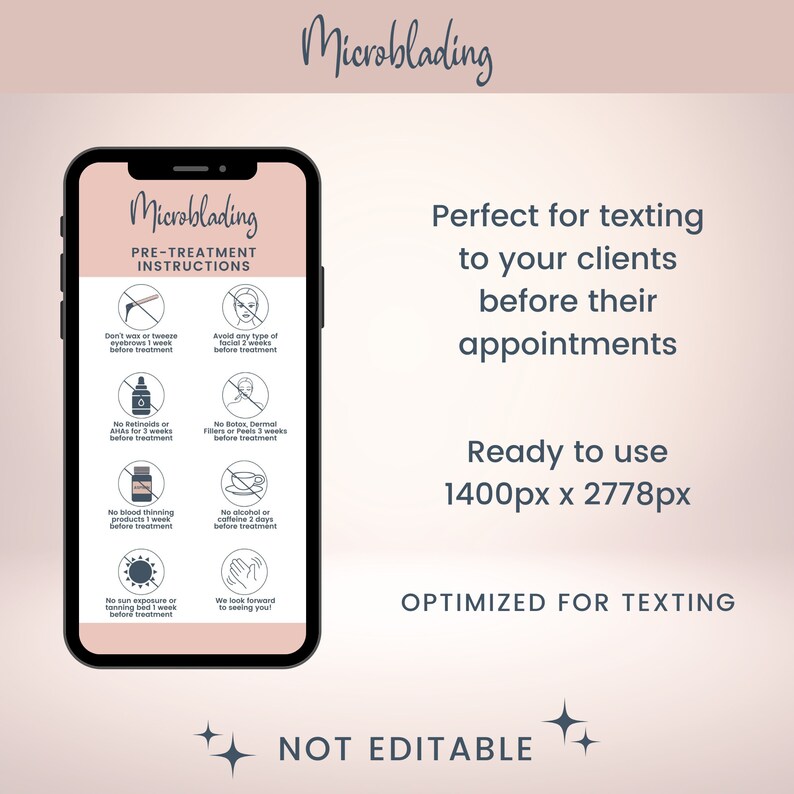 Microblading Precare and Aftercare, Textable Digital Microblading Cards ...