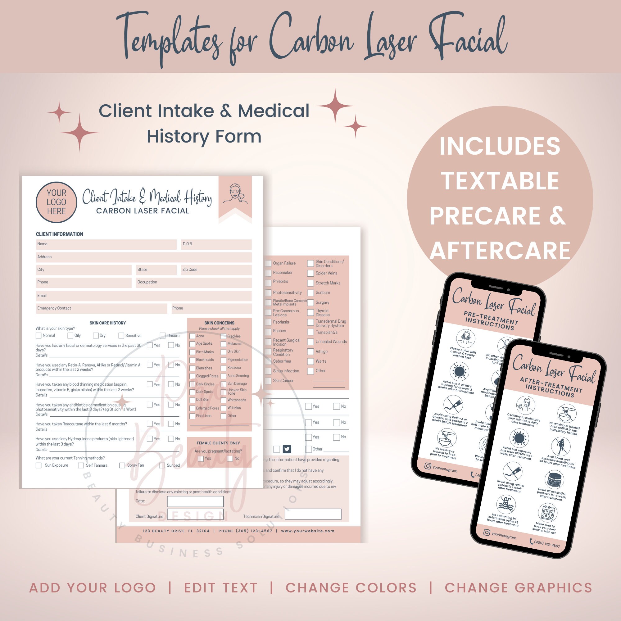 Carbon Laser Facial Business Forms, Editable China Doll Facial Forms ...