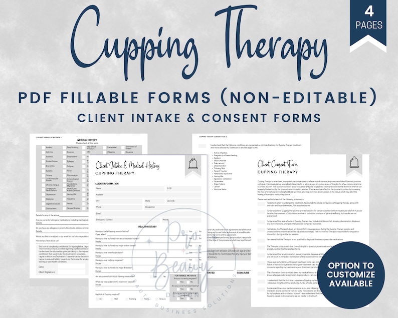 Cupping Therapy Fillable Business Forms Clickable Pdfs - Etsy Australia