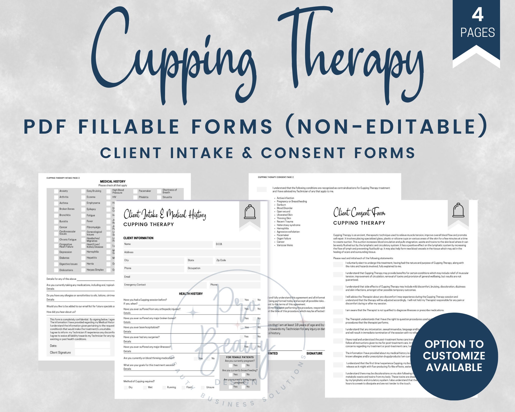 Cupping Therapy Fillable Business Forms Clickable Pdfs - Etsy Australia