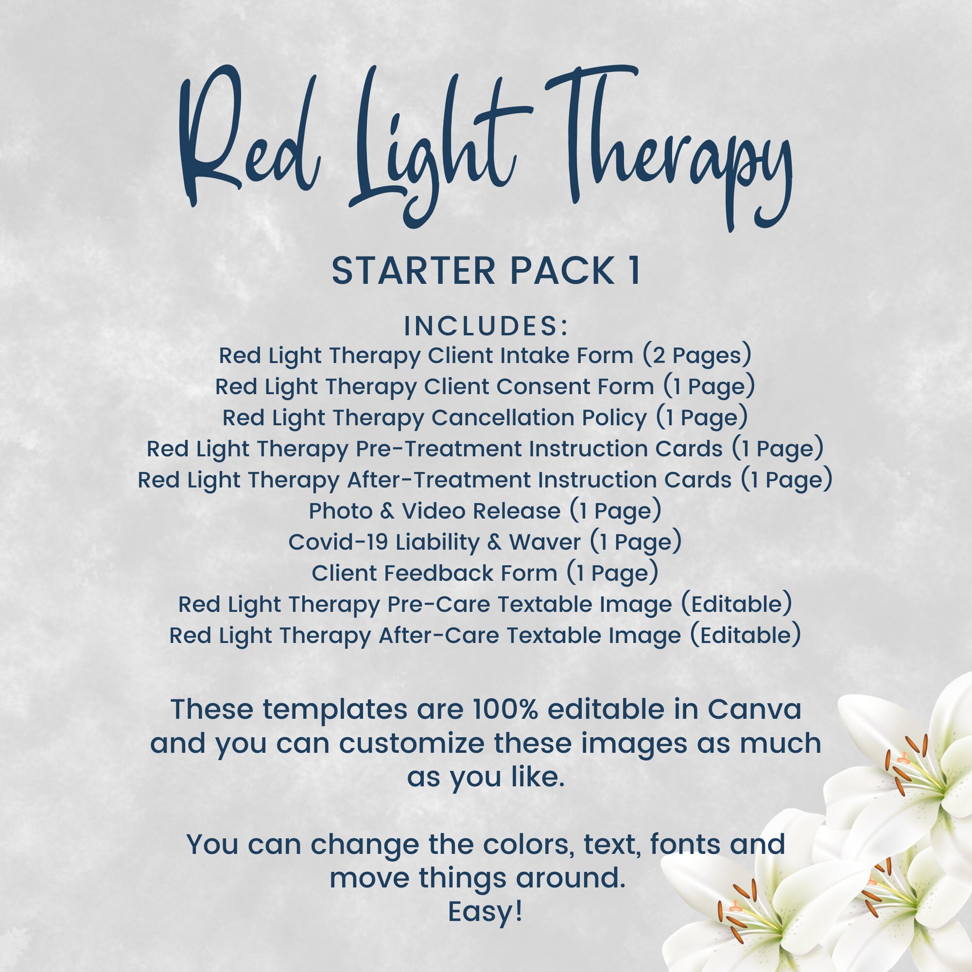 Red Light Therapy Business Forms, Editable RLT Forms for Estheticians ...