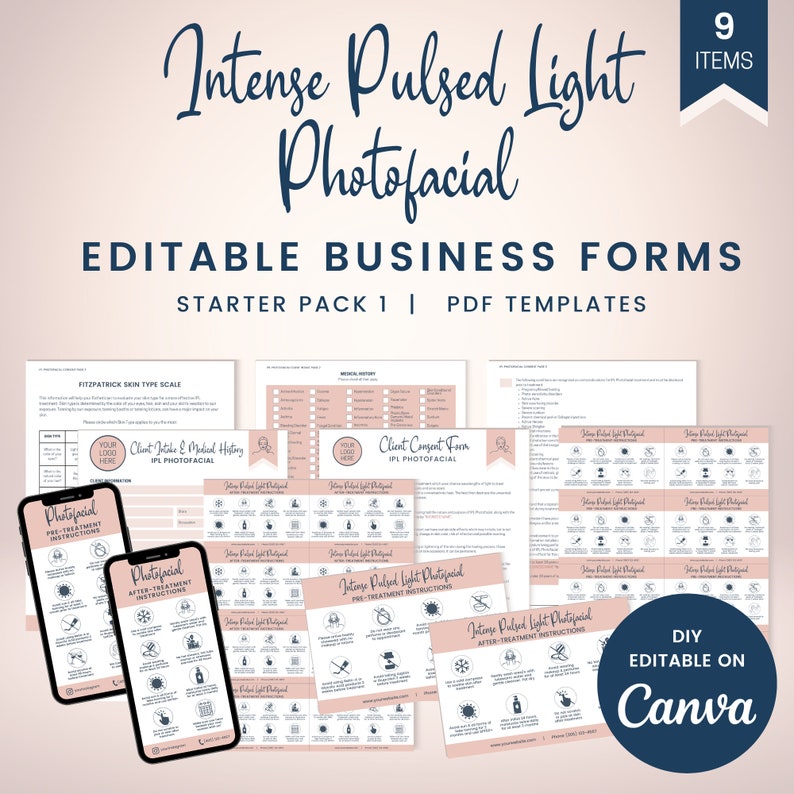 IPL Photofacial Business Forms, Editable Consent Form With Fitzpatrick ...