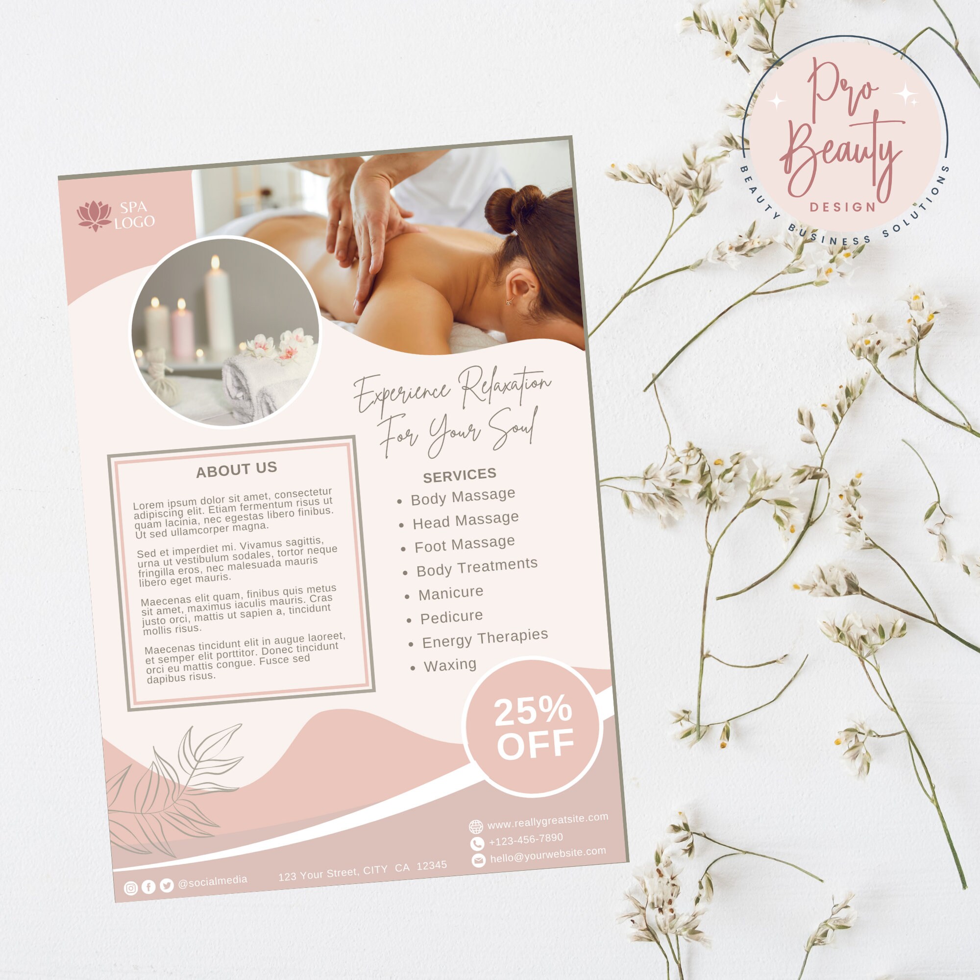 Editable Massage Therapy Flyer Pack Printable Massage Flyers - Etsy