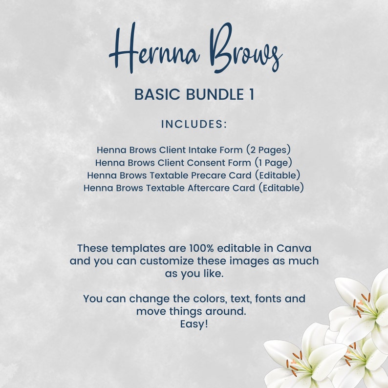 Editable Henna Brows Client Intake Form, Brow Tint Consent Form ...