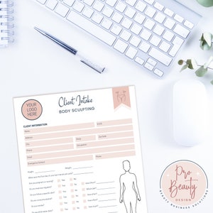 Editable Body Sculpting Client Intake Forms, Esthetician Template for ...
