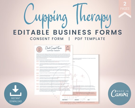 Cupping Therapy Client Consent and Liability Waiver Editable - Etsy