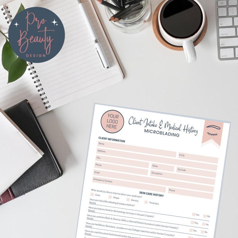 Editable Microblading Client Intake Form, Permanent Makeup Forms for ...