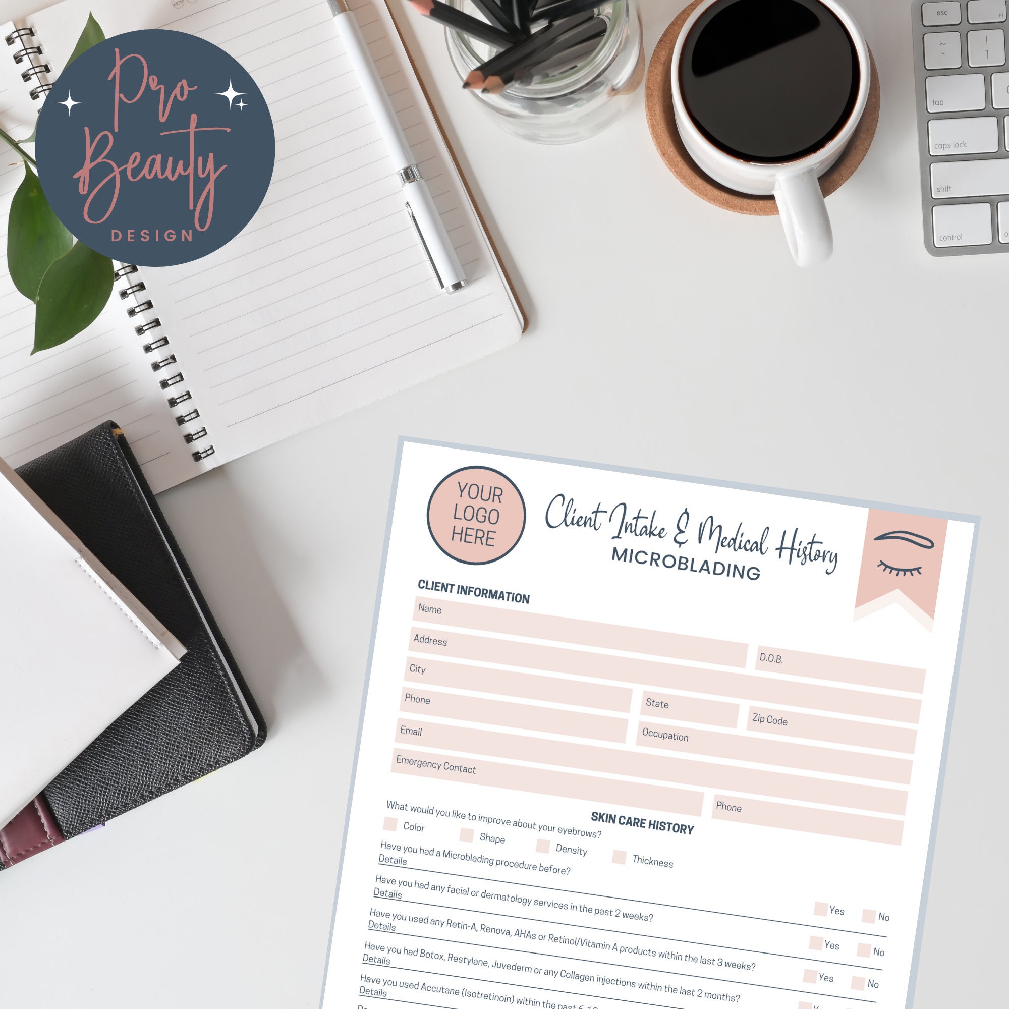 Editable Microblading Client Intake Form, Permanent Makeup Forms for ...