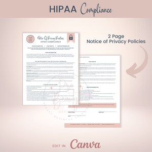 HIPAA Privacy Authorization and Notice of Privacy Policies, Compliant ...