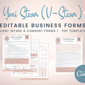 Yoni Steam Client Intake and Consent Forms, Editable Vaginal Steaming ...