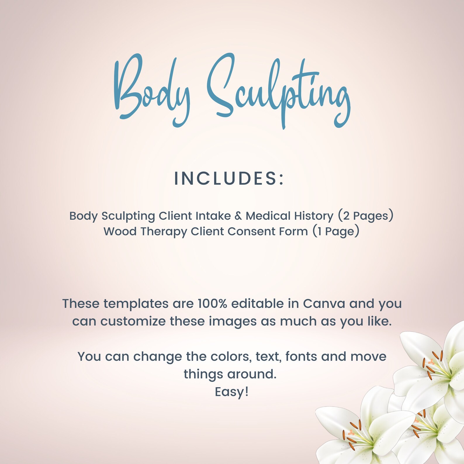 Editable Body Sculpting Client Intake Forms, Wood Therapy Client ...