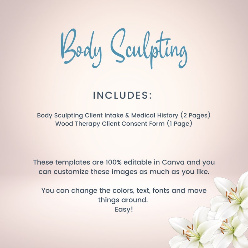 Editable Body Sculpting Client Intake Forms, Wood Therapy Client ...
