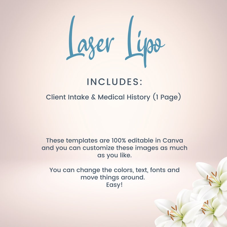 Editable Laser Lipo Client Intake Forms, Body Sculpting Consultation ...