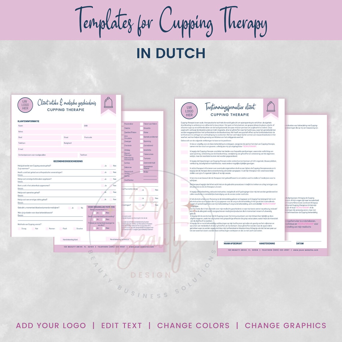 DUTCH Cupping Therapy Business Form Templates, Editable Vacuum Therapy ...