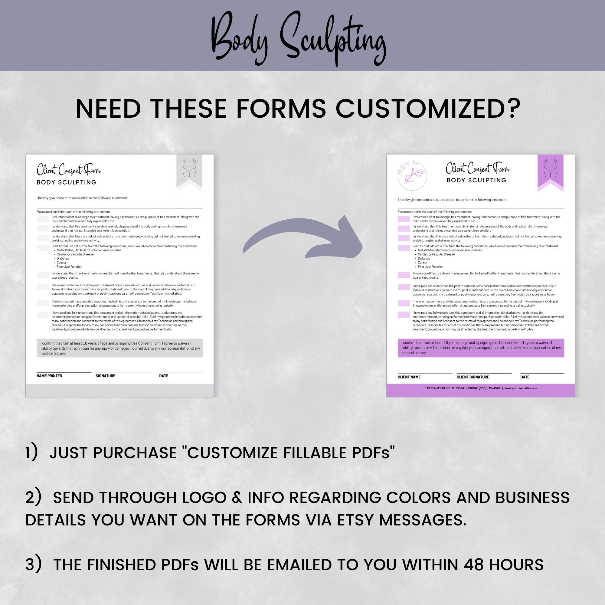 Body Sculpting Fillable Business Forms, Clickable Pdfs, Body Contouring ...