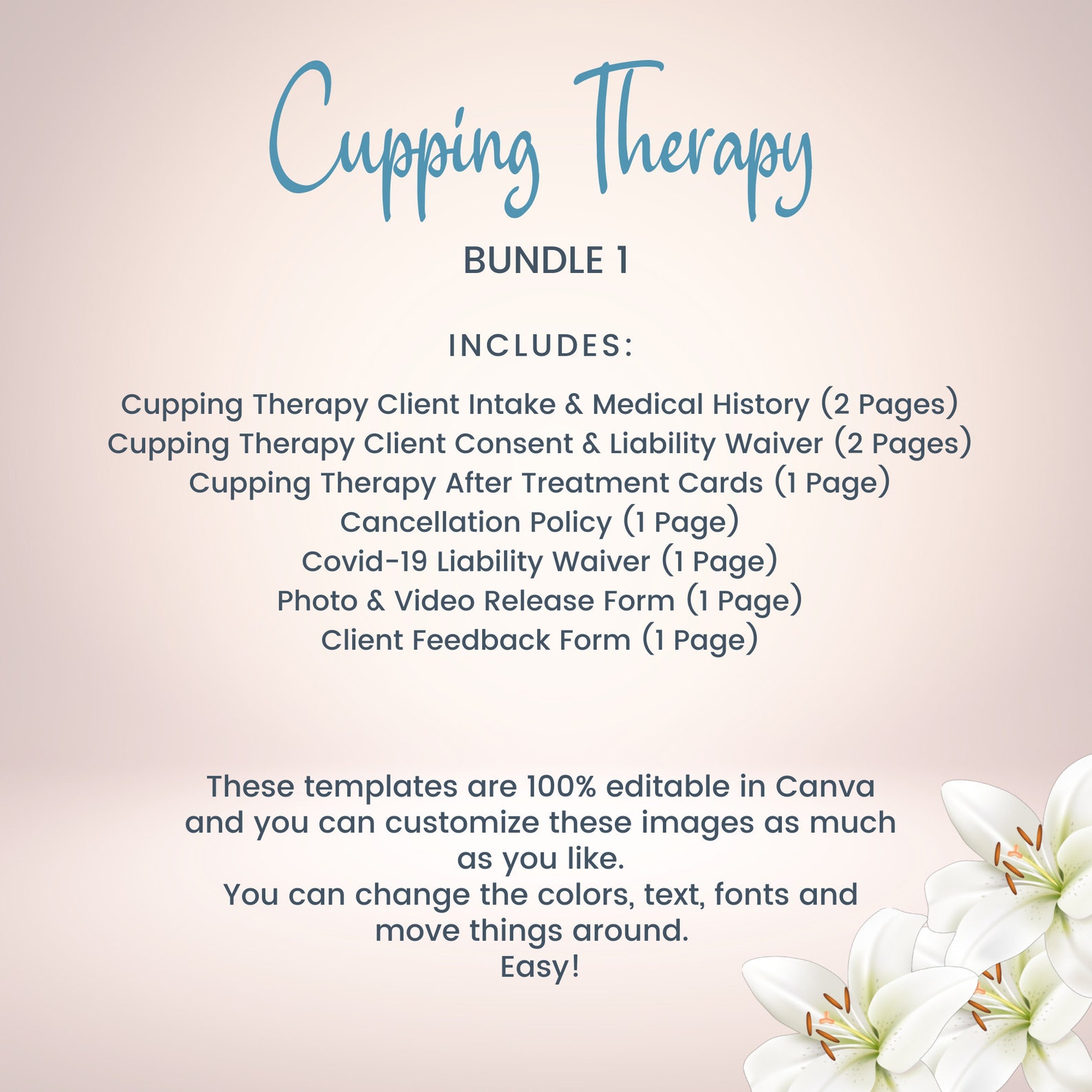 Cupping Therapy Business Form Templates, Editable Massage Therapy ...