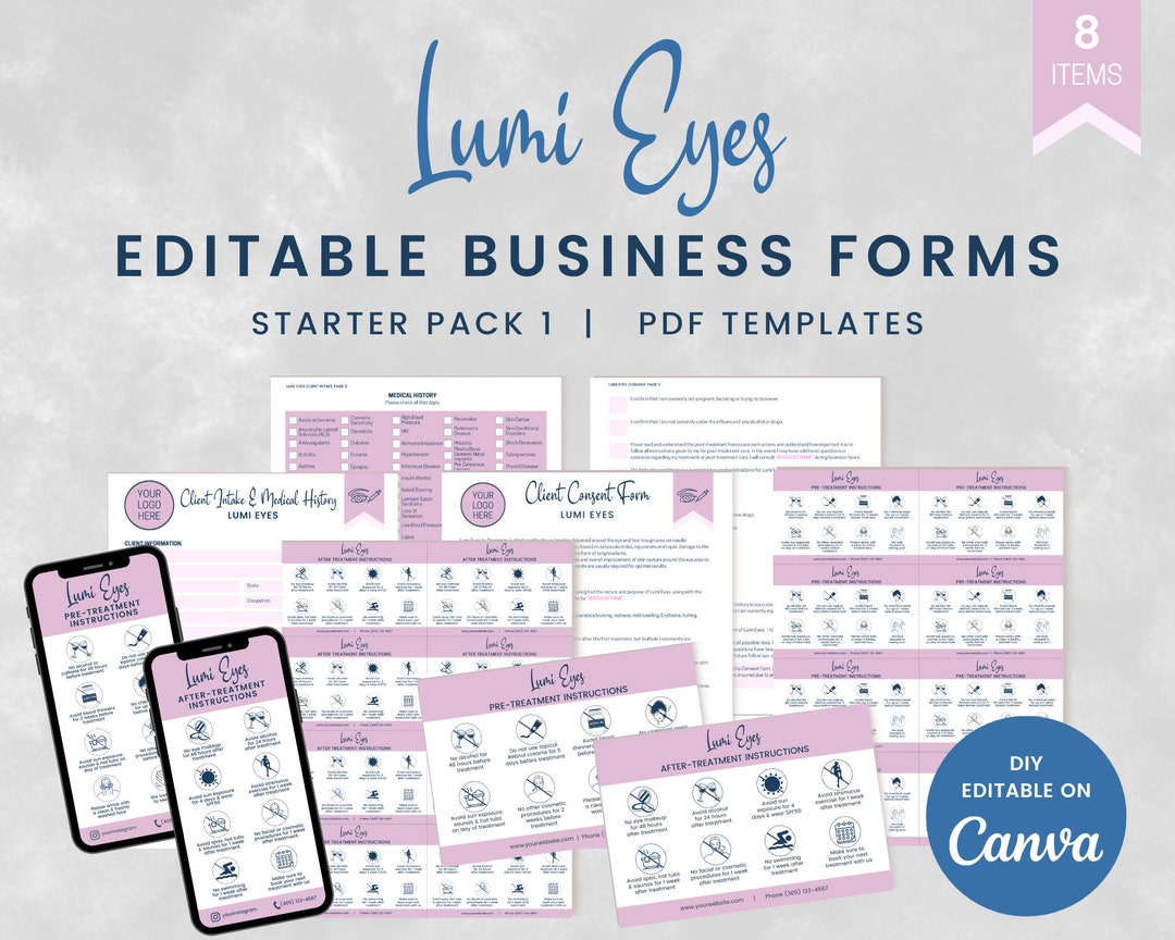 Lumi Eyes Business Forms Injectables Consent Form Eye Skin - Etsy