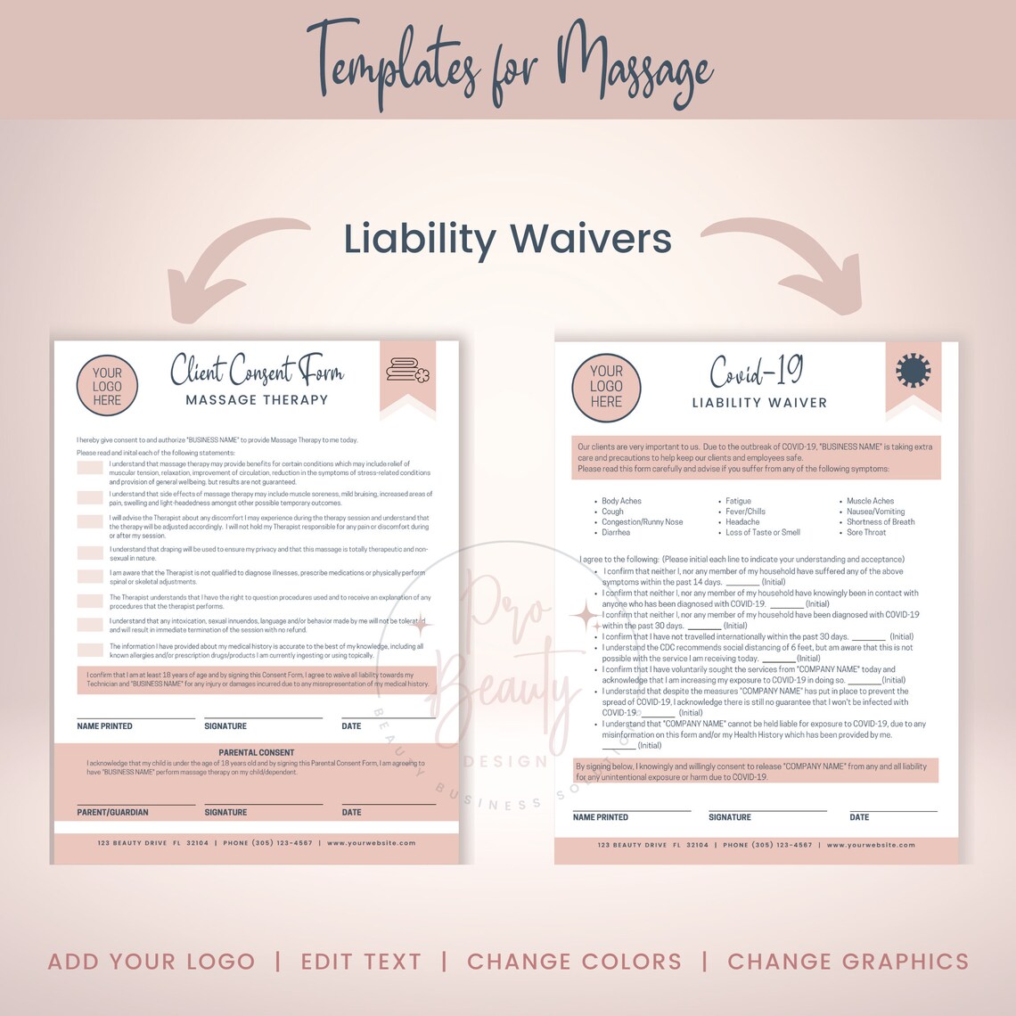 Editable Massage Therapy Starter Pack Massage Client Intake - Etsy