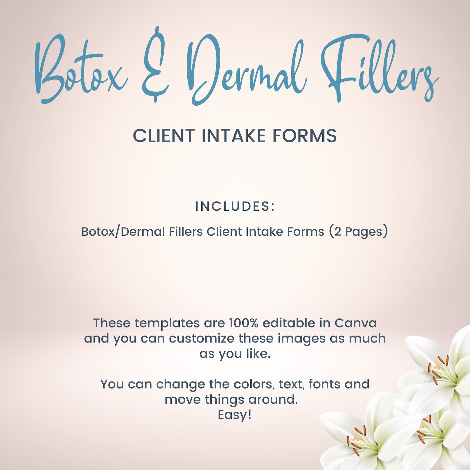 Editable Botulinum Toxin and Dermal Filler Client Intake Forms, Botox ...