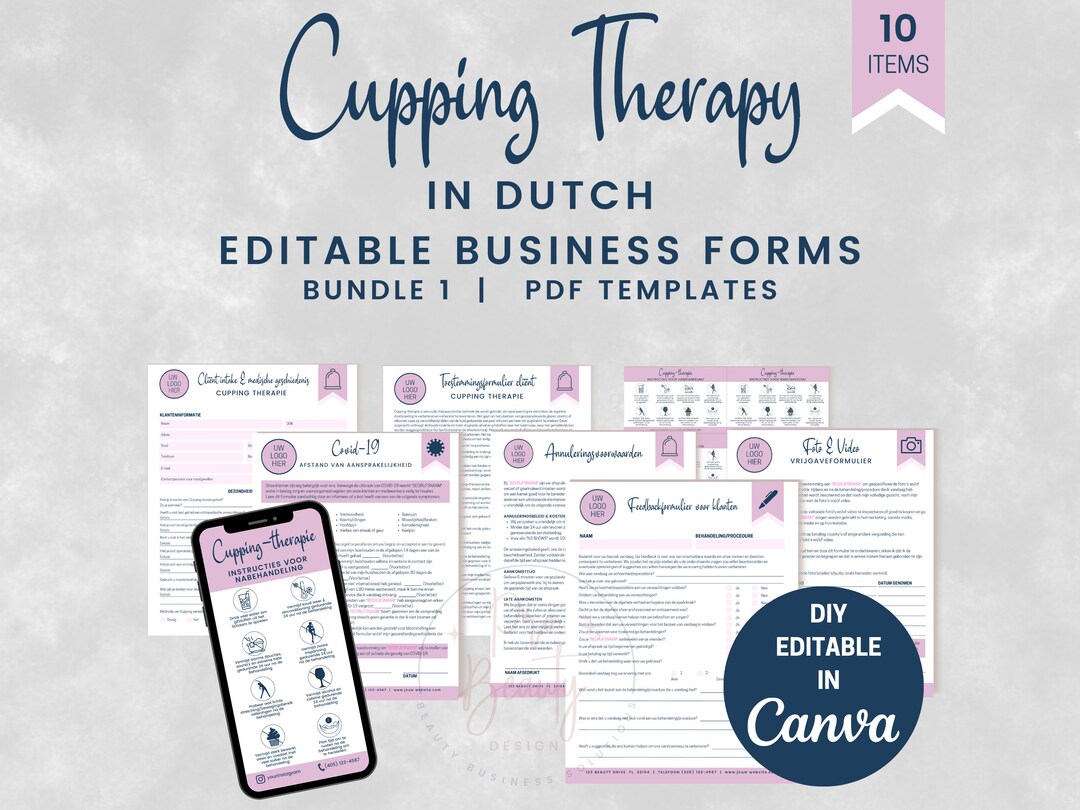 DUTCH Cupping Therapy Business Form Templates, Editable Vacuum Therapy ...