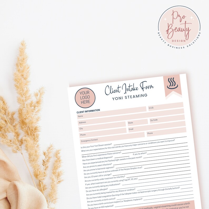 Yoni Steam Client Intake Forms, Editable Vaginal Steaming Consultation ...