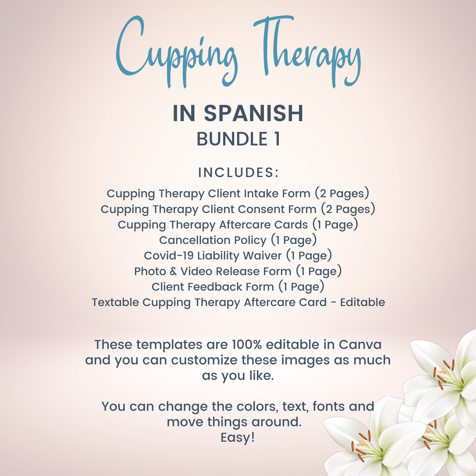 SPANISH Cupping Therapy Business Form Templates, Editable Vacuum ...