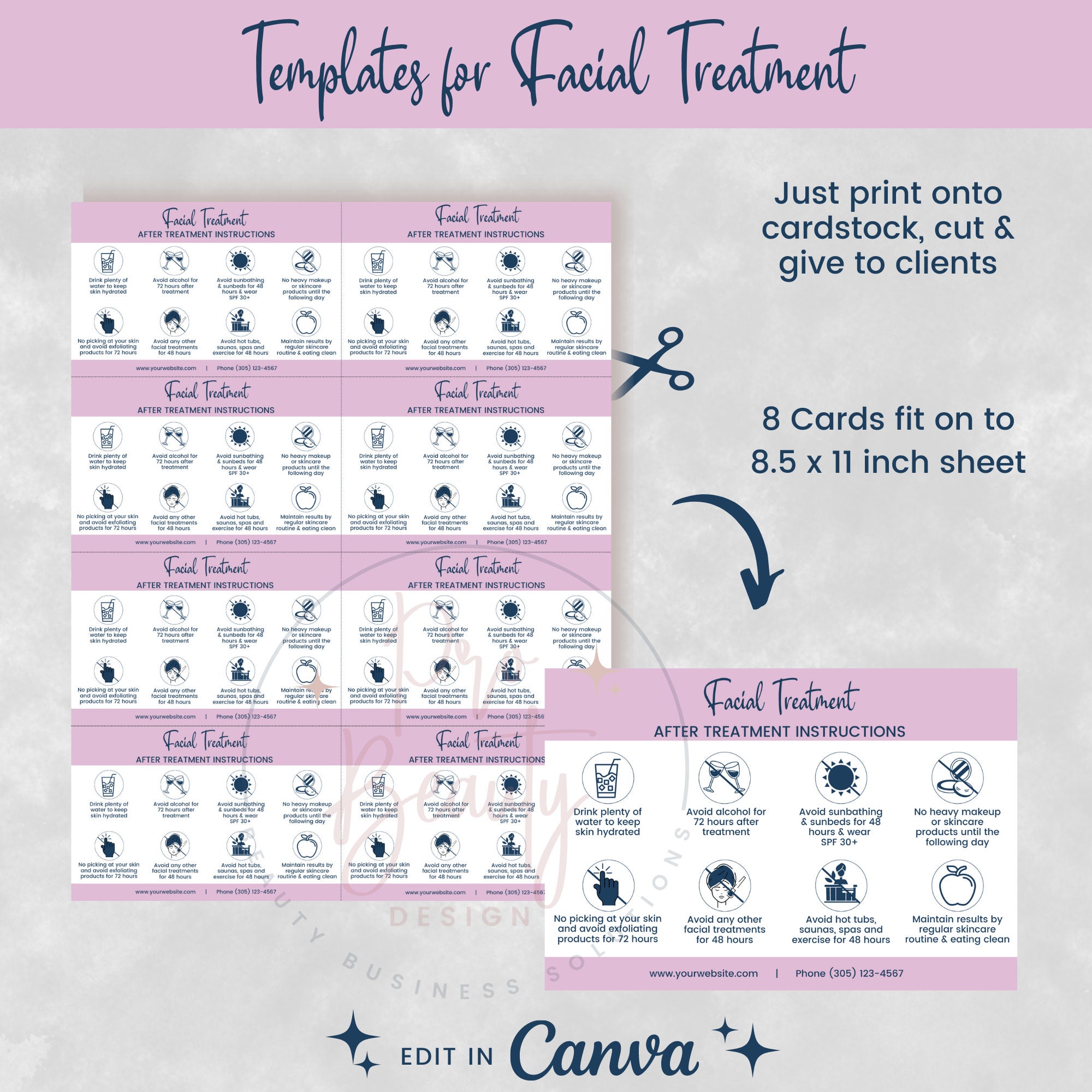 Facial Treatment Business Forms, Editable Templates for Estheticians ...