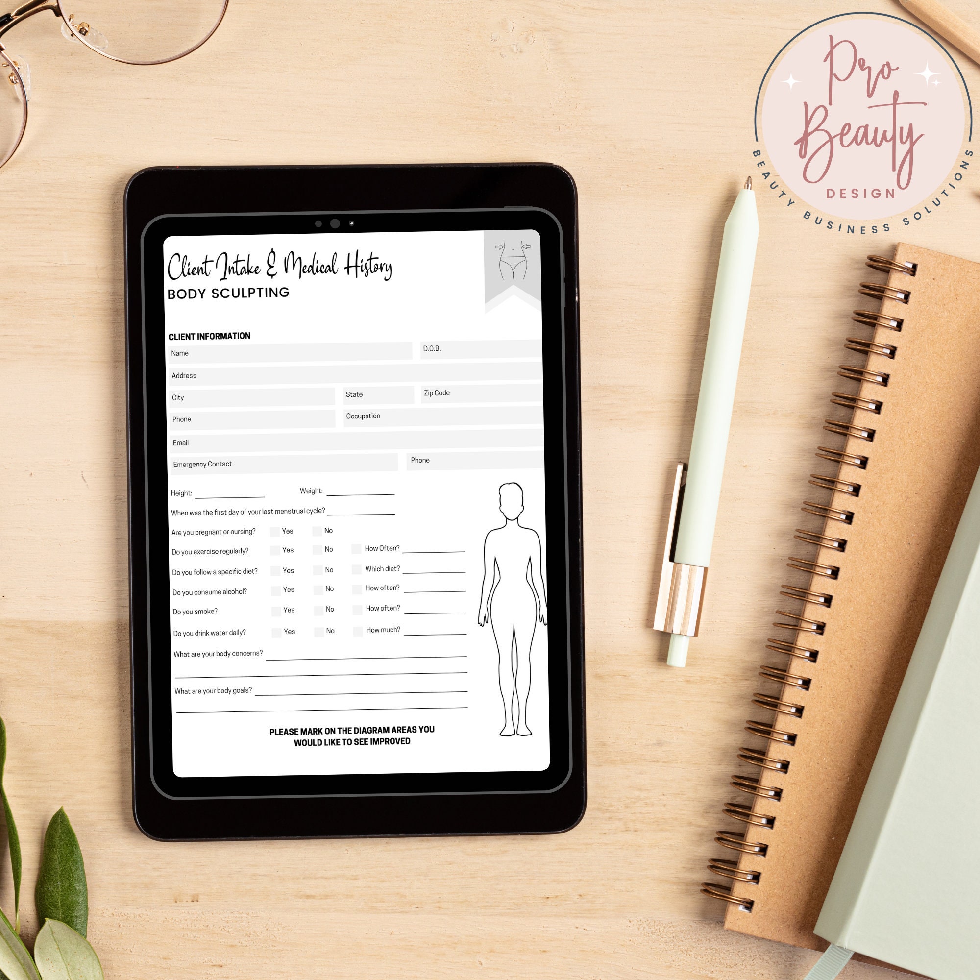 Body Sculpting Fillable Business Forms, Clickable Pdfs, Body Contouring ...