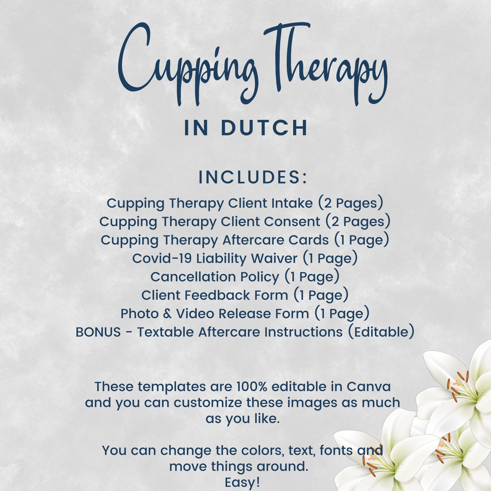 DUTCH Cupping Therapy Business Form Templates, Editable Vacuum Therapy ...