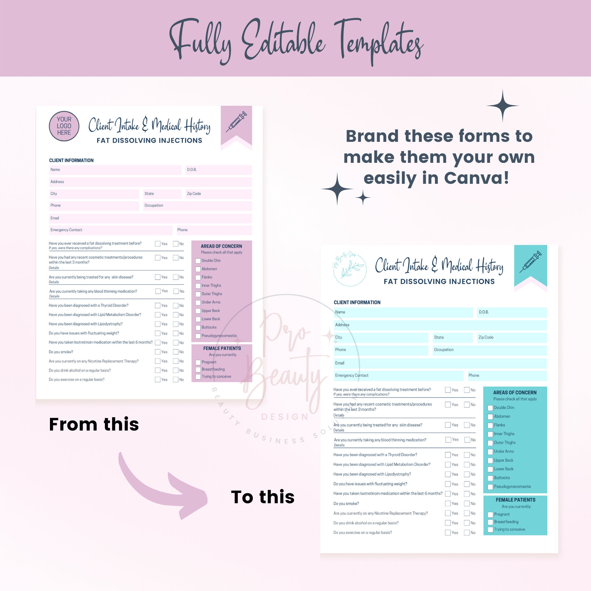 Vitamin B12 Injection Business Forms, Injectables Consent Form, B12 ...