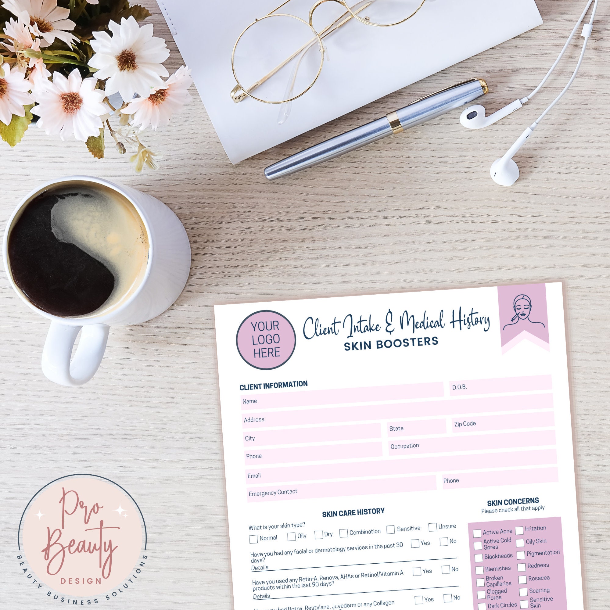 Skin Boosters Business Forms, Injectables Consent Form, Skin Booster ...