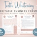 Teeth Whitening Client Intake Form, Editable Informed Consent, Tooth ...