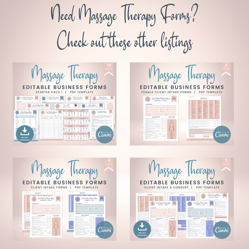 Textable Massage Therapy Aftercare Card, Digital Massage Therapy Pre ...