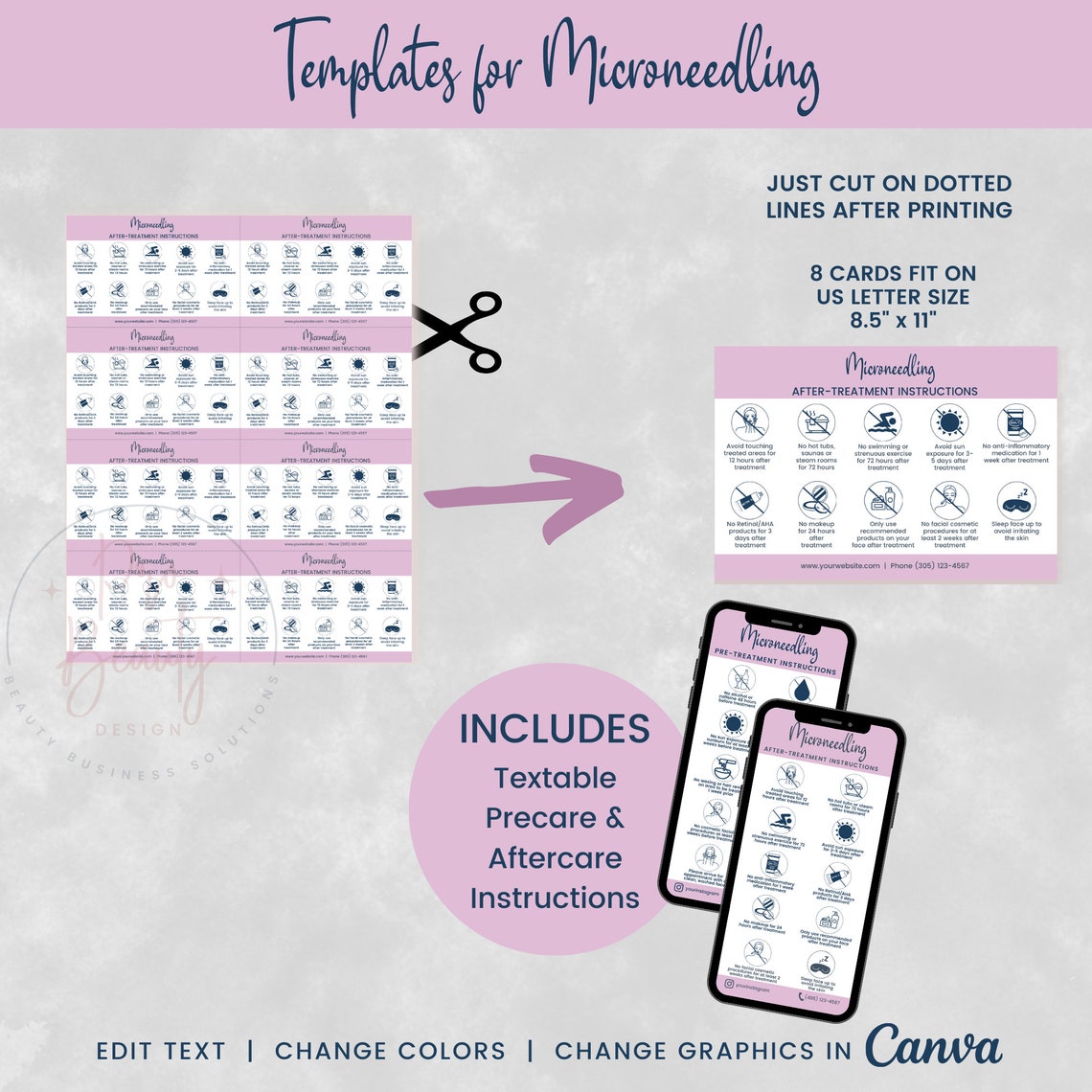 Microneedling Business Form Templates for Estheticians, Editable ...
