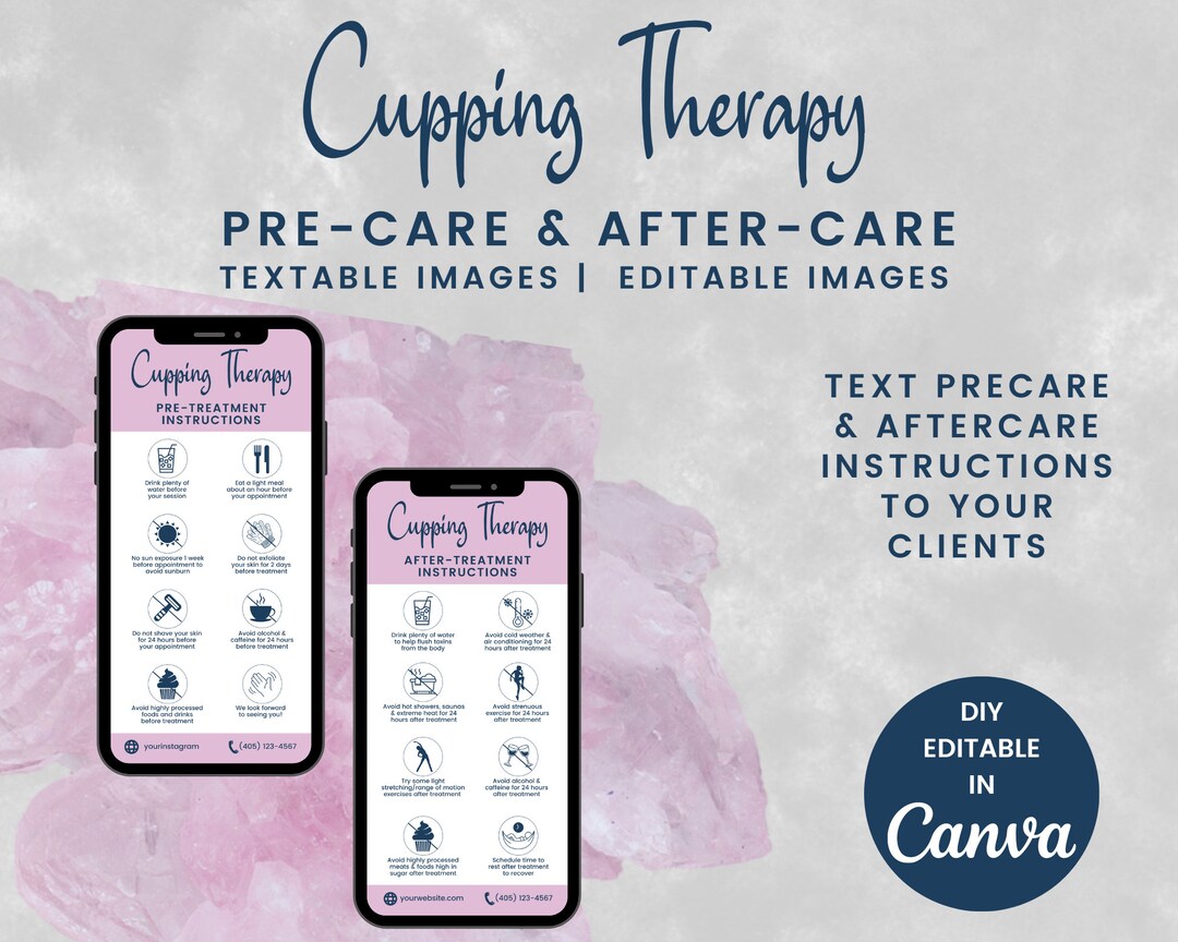 Cupping Therapy Digital Precare and Aftercare Cards Textable - Etsy