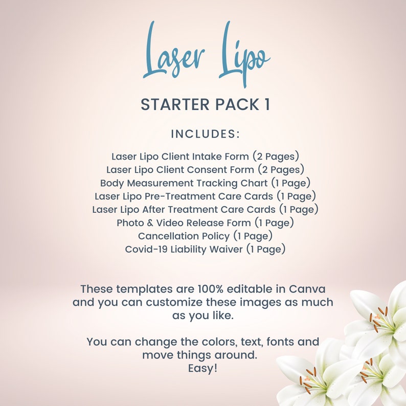 Editable Laser Lipo Form Templates, Body Sculpting Consent, Body ...