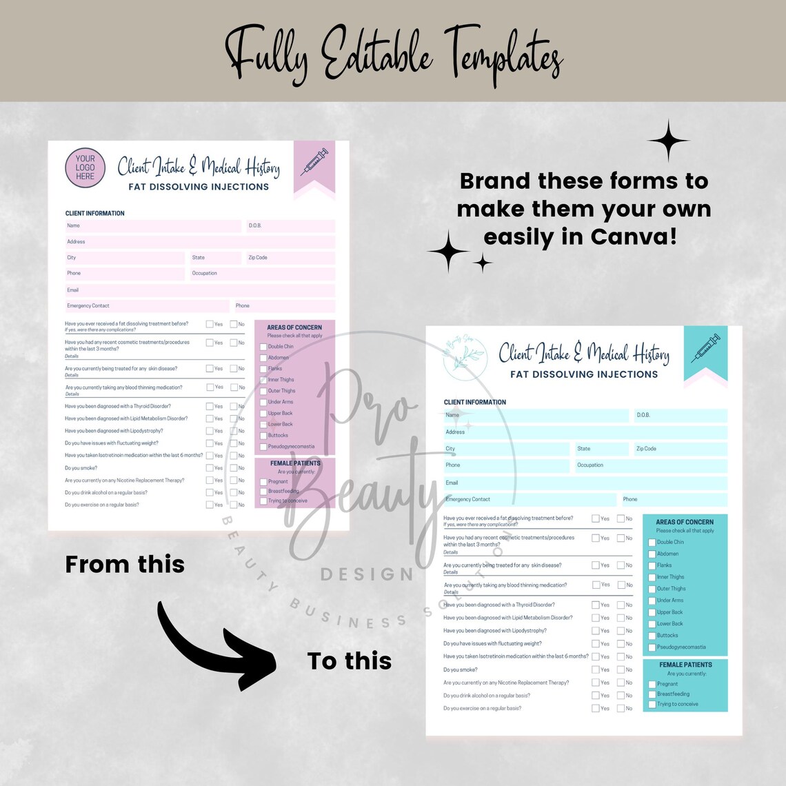 SPANISH Laser Hair Removal Intake, Consent Form With Fitzpatrick Scale ...