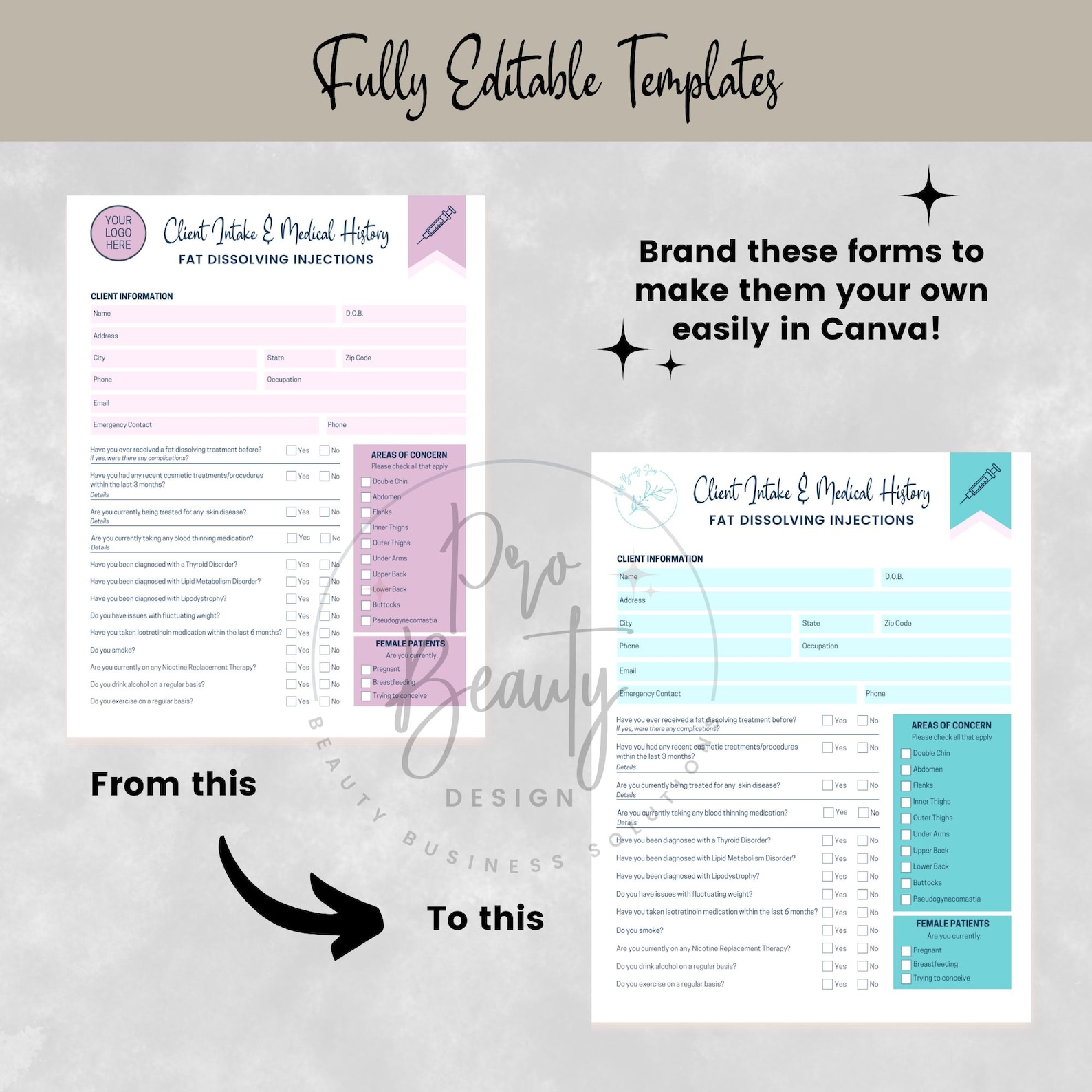 SPANISH Laser Hair Removal Intake, Consent Form With Fitzpatrick Scale ...