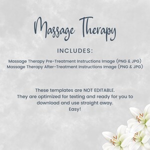 Textable Massage Therapy Aftercare Card, Digital Massage Therapy Pre ...