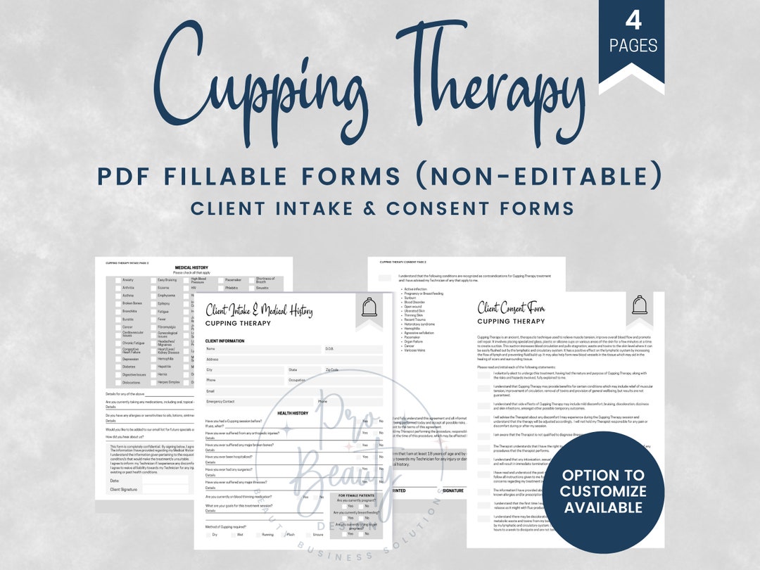 Cupping Therapy Fillable Business Forms, Clickable Pdfs, Vacuum Therapy ...